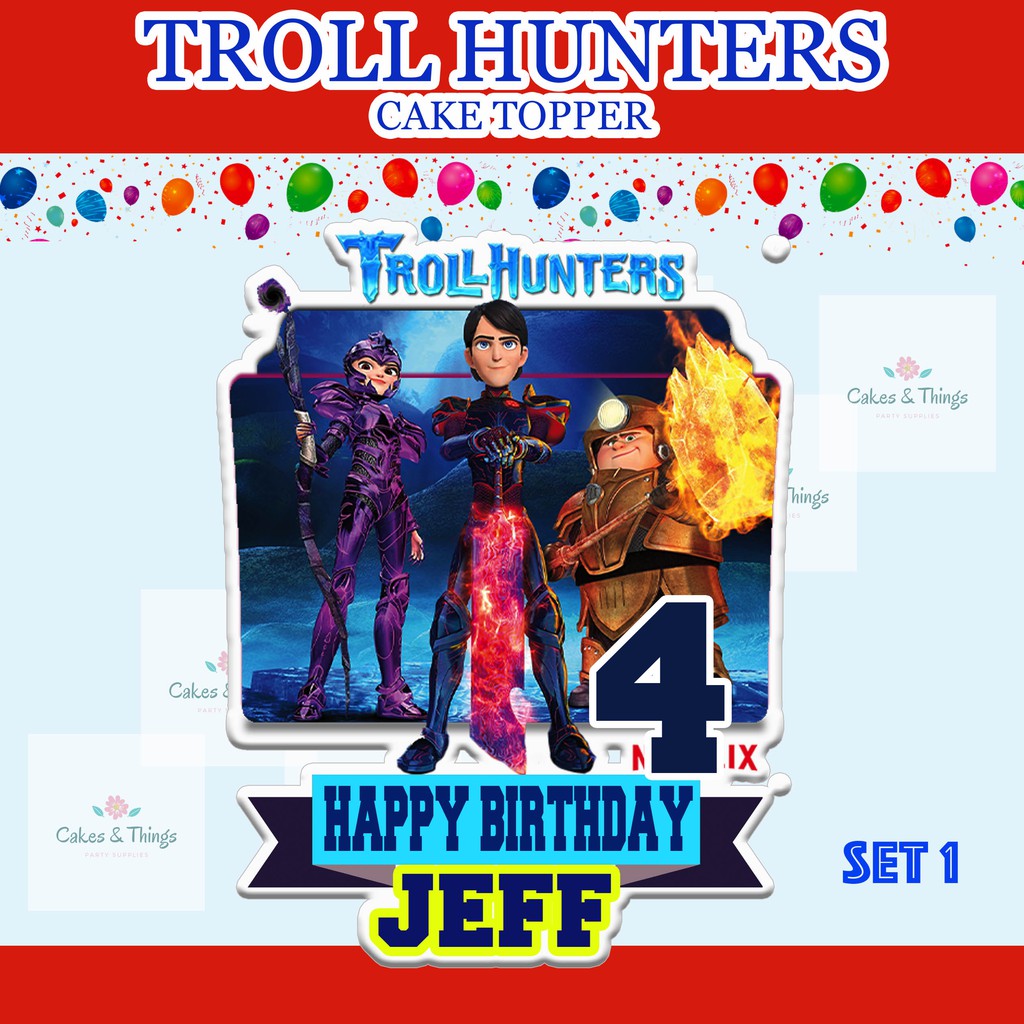 Troll Hunters Cake Topper Party Set Banner Cupcake Toppers Balloons ...