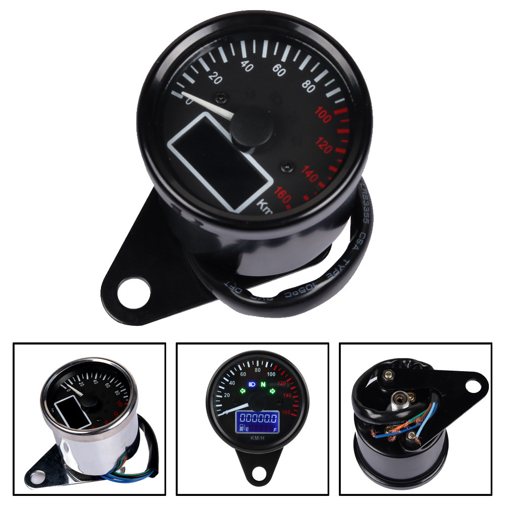 Motorcycle Speedometer Digital LCD Odometer Gauge Multi-function ...