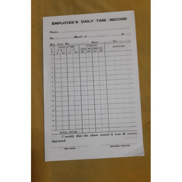 Employee s Daily Time Record Shopee Philippines