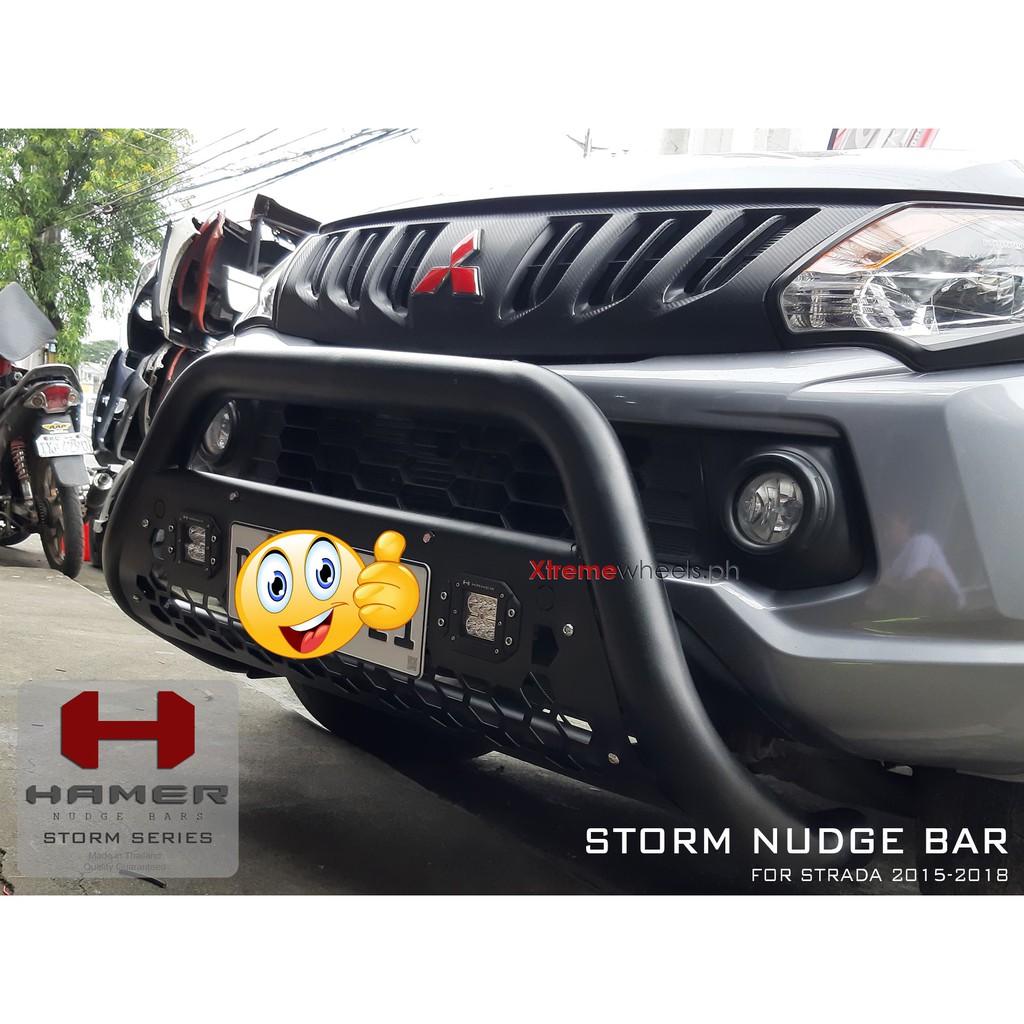 Triton STRADA 2015-2023 FRONT BUMPER HARD STEEL HAMER NUDGE BAR / BULL ...