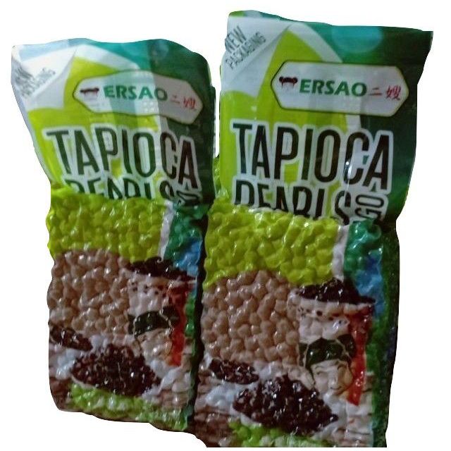 5 ERSAO Black Tapioca Pearls (Sago) | Set of 5 packs x 1kg | Regular ...