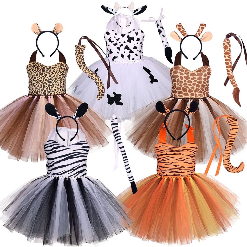 Kids Halloween Animal Cosplay Costume Children Zoo Theme Party Dresses ...