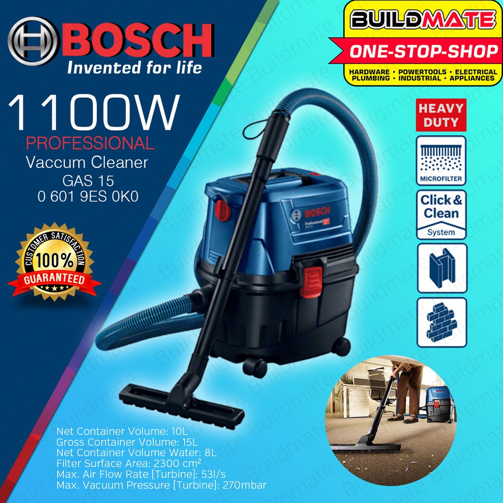 Bosch 1100W Heavy Duty Industrial 15L Vacuum Cleaner GAS 15 06019E50K0 ...