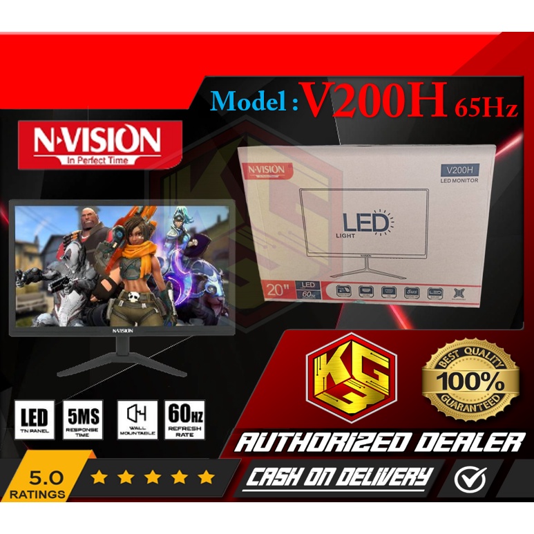 Nvision 20"'' inch Led Monitor | HD 720P@60Hz Computer Monitor Office | Gaming | CCTV Display ...