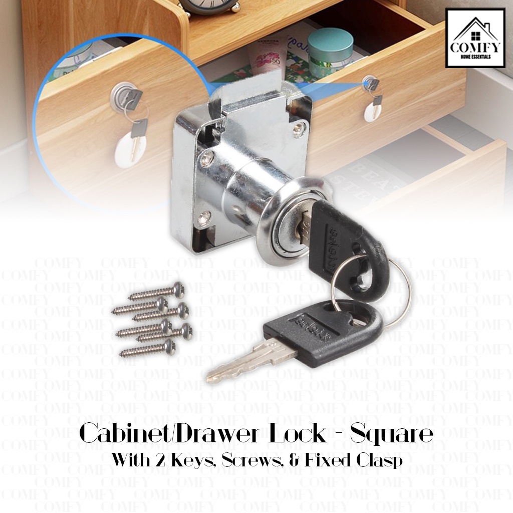 Universal 22mm Safety Square Drawer Cabinet Furniture Door Lock Set ...