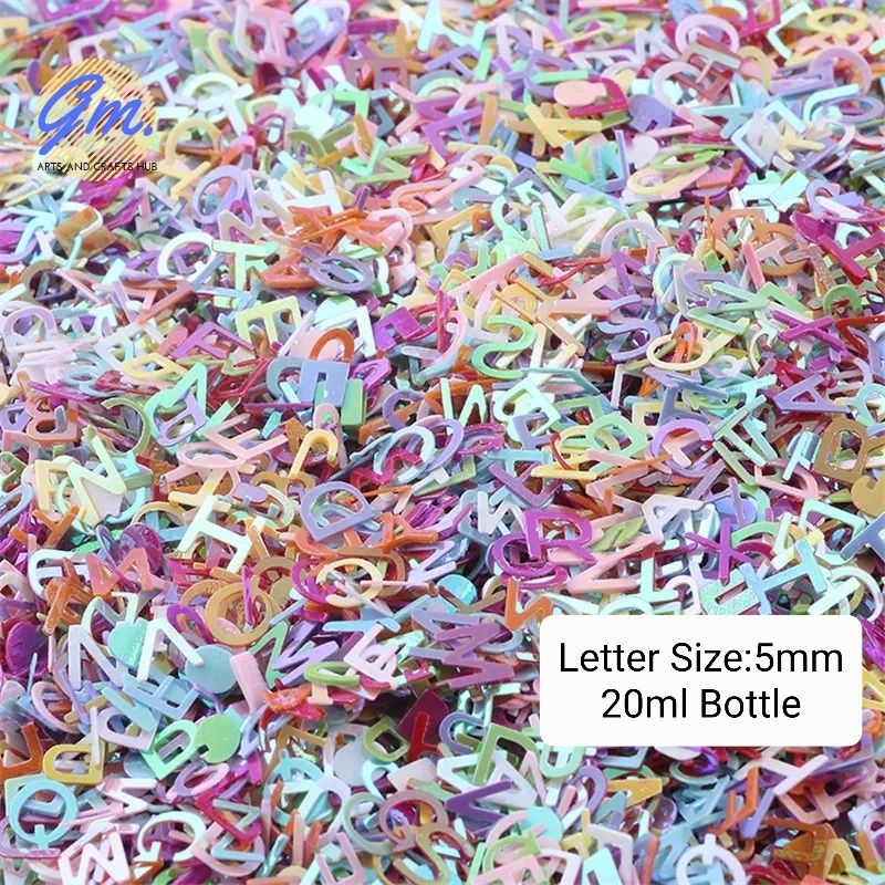 Letter Glitters 5mm Assorted Colors Letter Sequins Holographic Alphabet ...