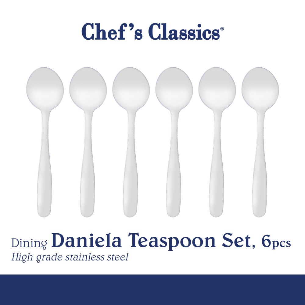 Chef's Classics Dining Daniela Stainless Steel Teaspoon Set, 6pcs ...