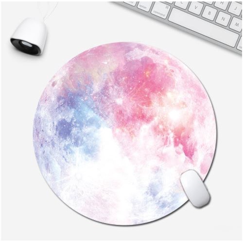 Circle mouse pad Cartoon Art Design Non-Slip Waterproof Rubber Base ...