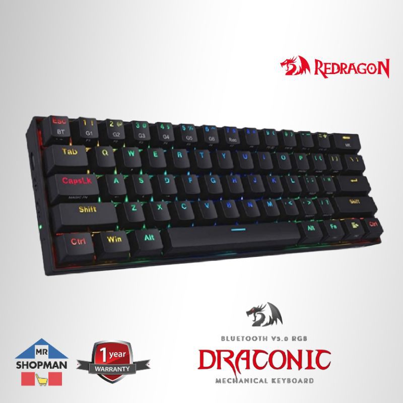 Redragon Draconic K530 RGB Wireless Hot Swappable 60% Mechanical ...