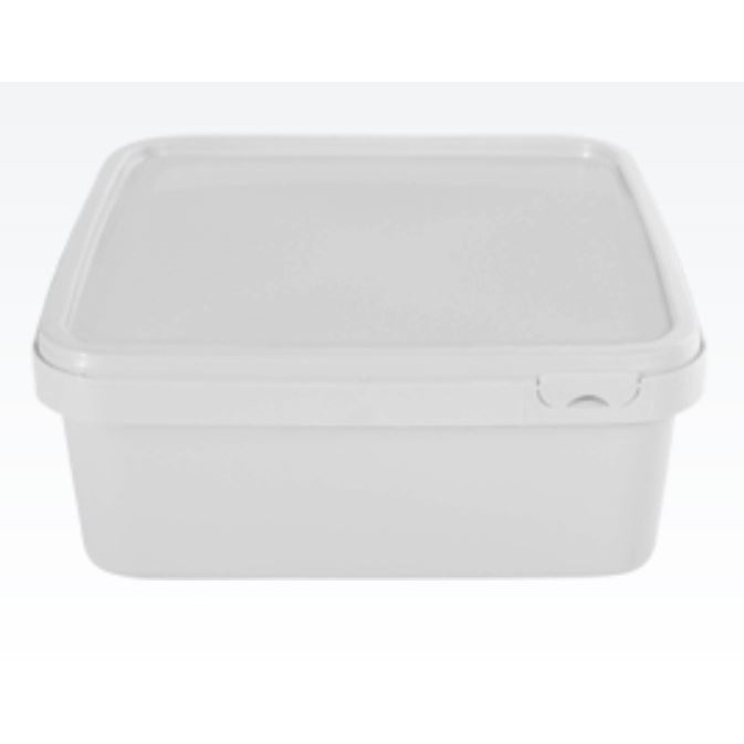 1.9 Liters/Half Gallon Plastic Ice Cream Container - Square with tamper ...