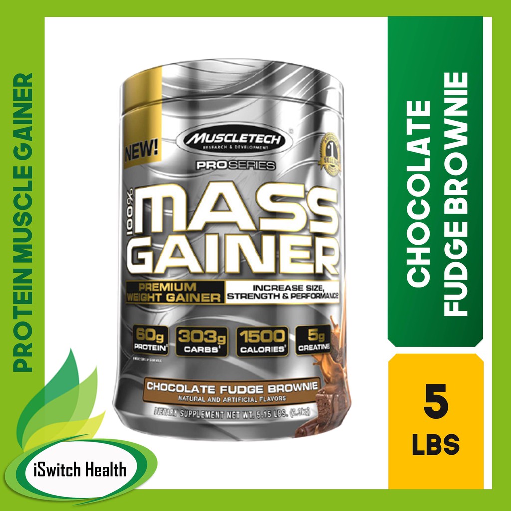 MuscleTech Premium Mass Gainer - 5lbs Chocolate Fudge Brownie Mass ...