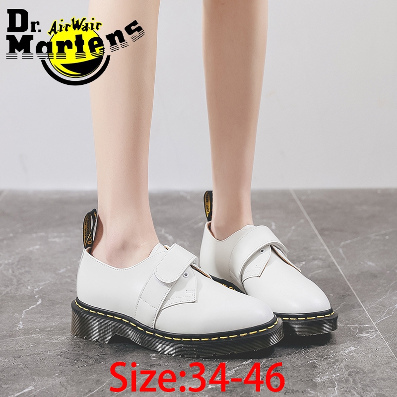 Dr. Martens Velcro Leather Small Leather Shoes White Martin Shoes ...