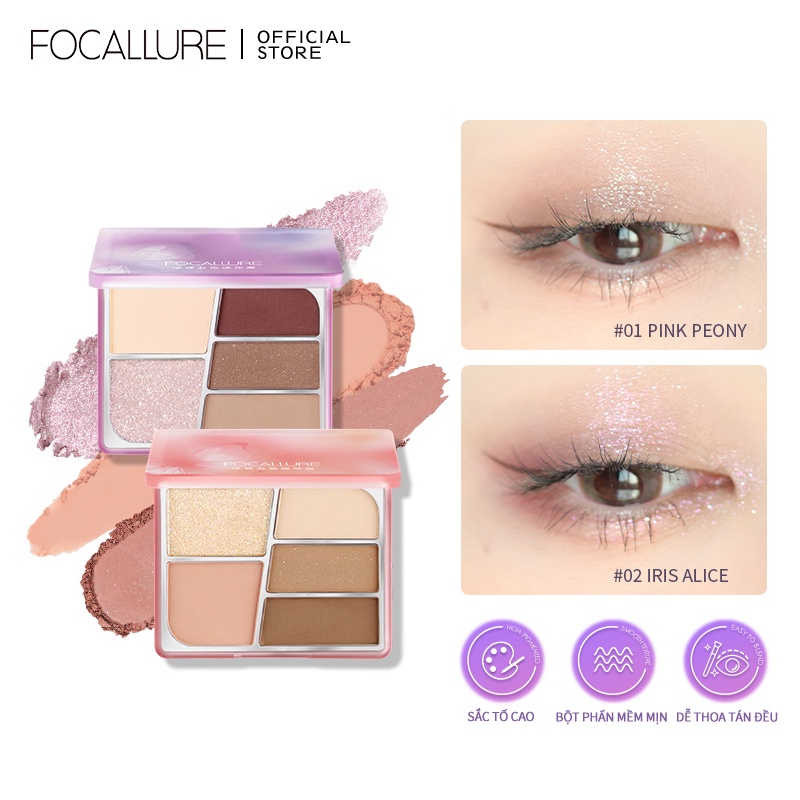 FOCALLURE Floating Butterfly Eyeshadow Palette 5 colors Matte Shimmer ...