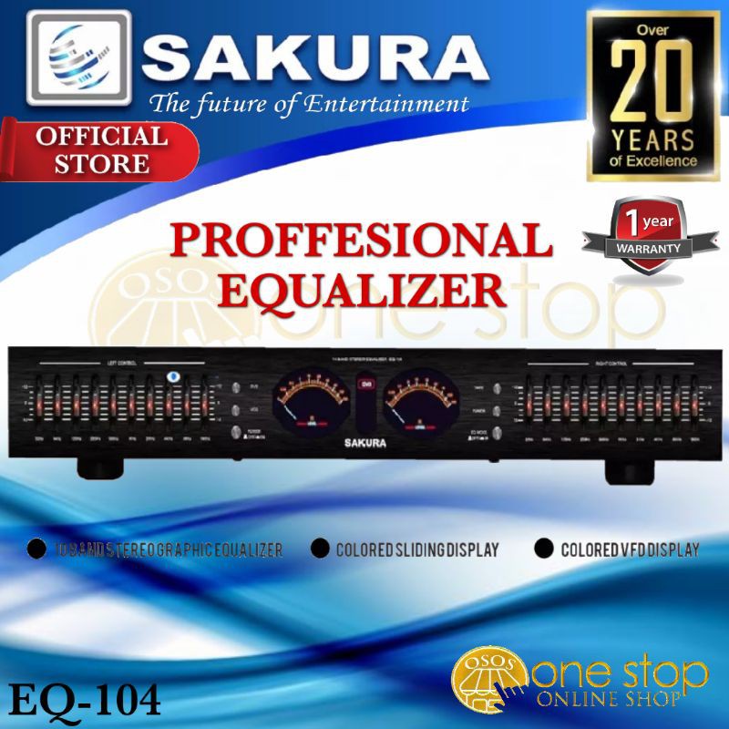 SAKURA ORIGINAL 2 Channel Stereo Graphic Equalizer EQ-104 •OSOS ...