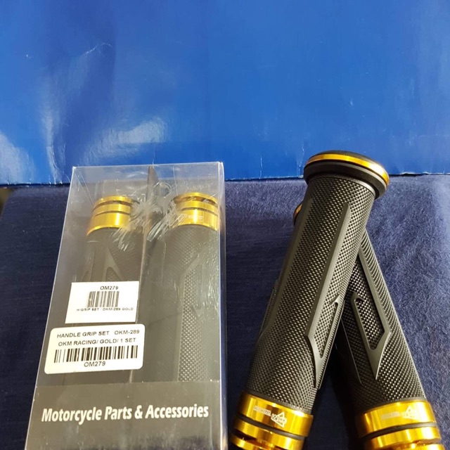 OKM Racing Handle Grip Black/Gold | Shopee Philippines