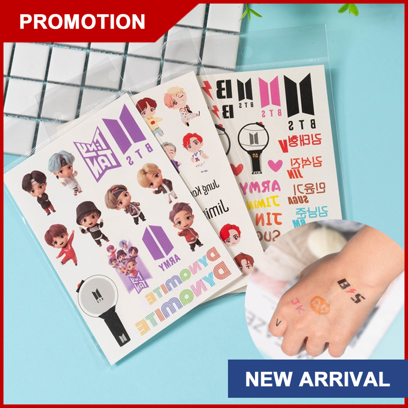 BTS TinyTAN Peripheral Adhesive Tattoo Stickers Waterproof Stickers ...