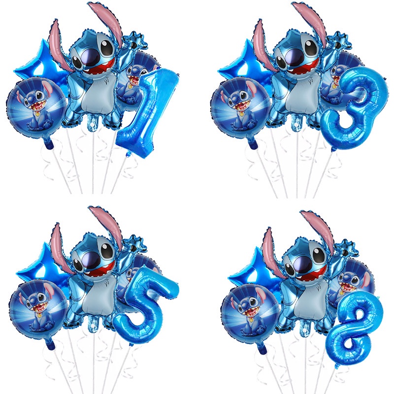 Disney's Lilo & Stitch Balloons Party Set Anime Blue Foil Balloon Baby ...
