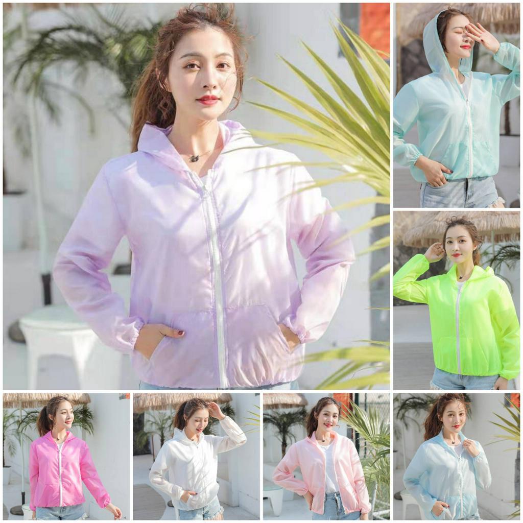 Fashion windbreaker jacket sun protection clothing women's zipper ...
