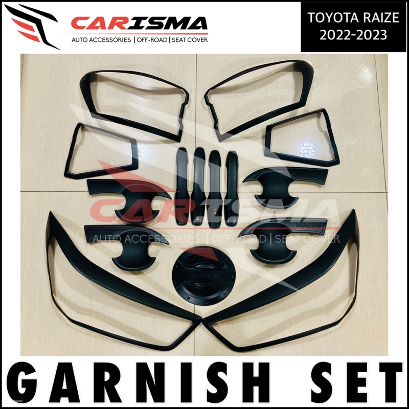 TOYOTA RAIZE 2022-2023 GARNISH SET MATTE BLACK (complete set) toyota ...