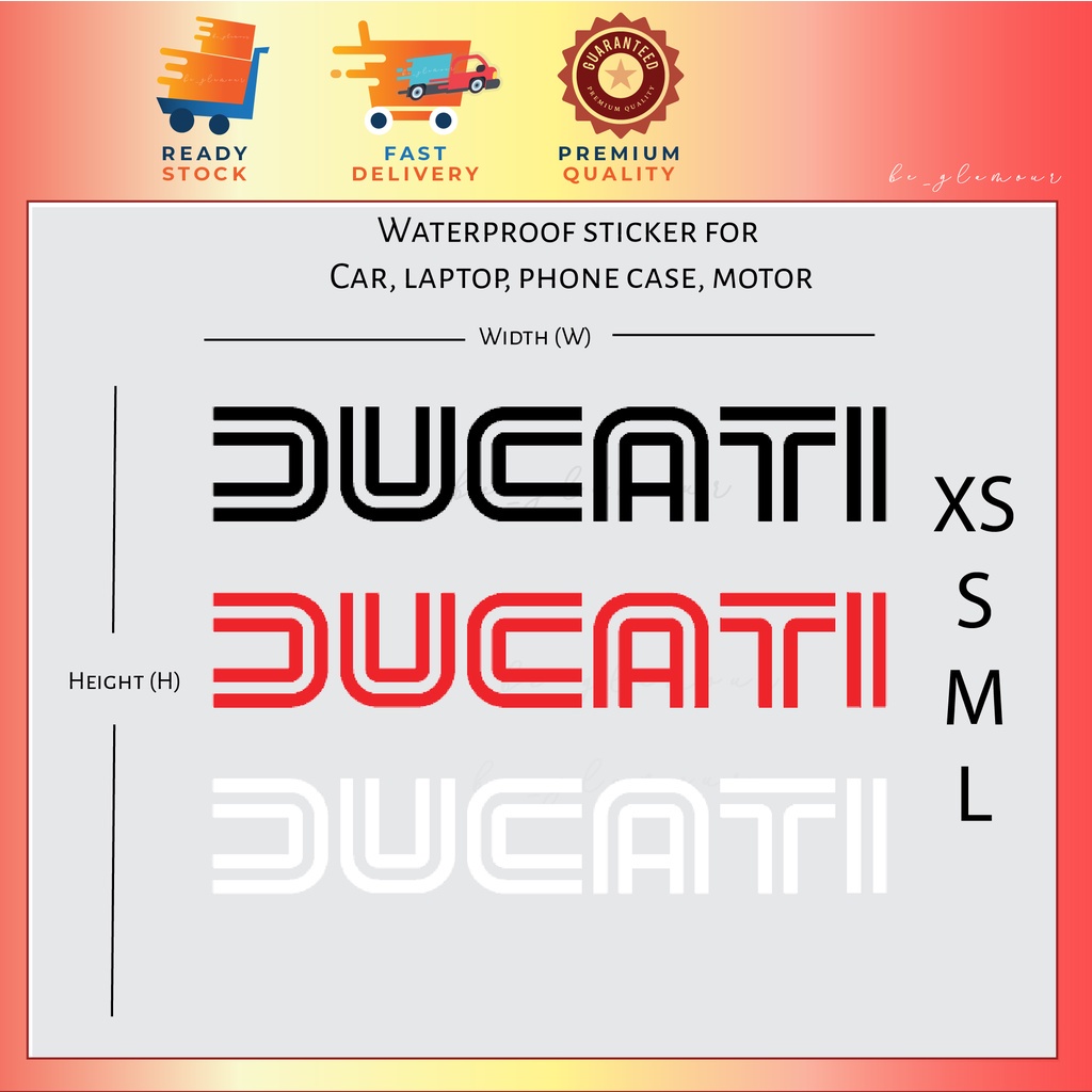 DUCATI Sticker Reflective stiker racing motogp motorsport superbike ...