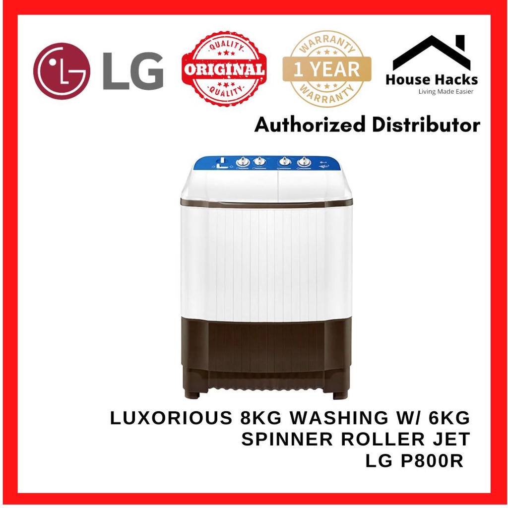 LG P800R Luxurious 8KG Washing w/ 6KG Spinner Roller Jet (House Hacks ...