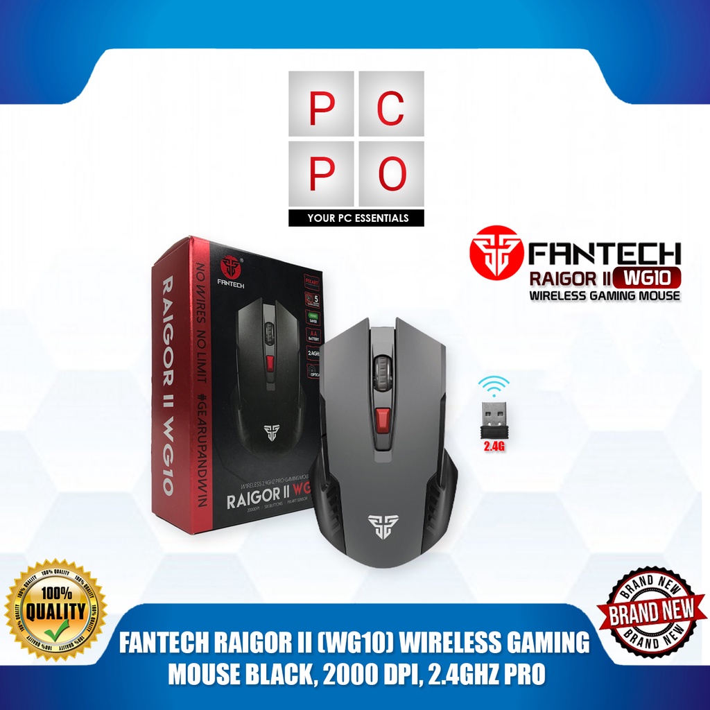 Fantech Raigor II (WG10) Wireless Gaming Mouse Black, 2000 DPI, 2.4GHz ...