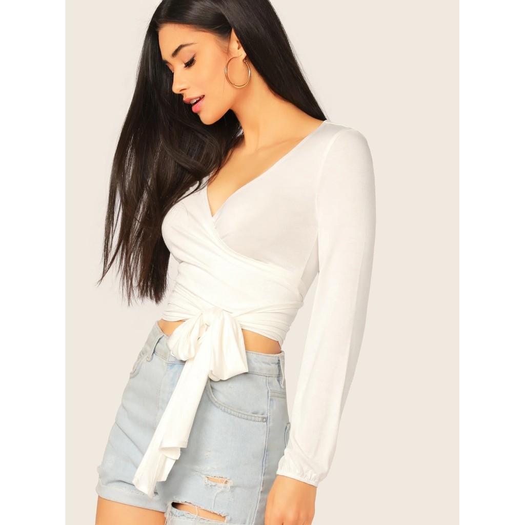 Wrap Croptop Wrap-around Top - Cordelia | Shopee Philippines
