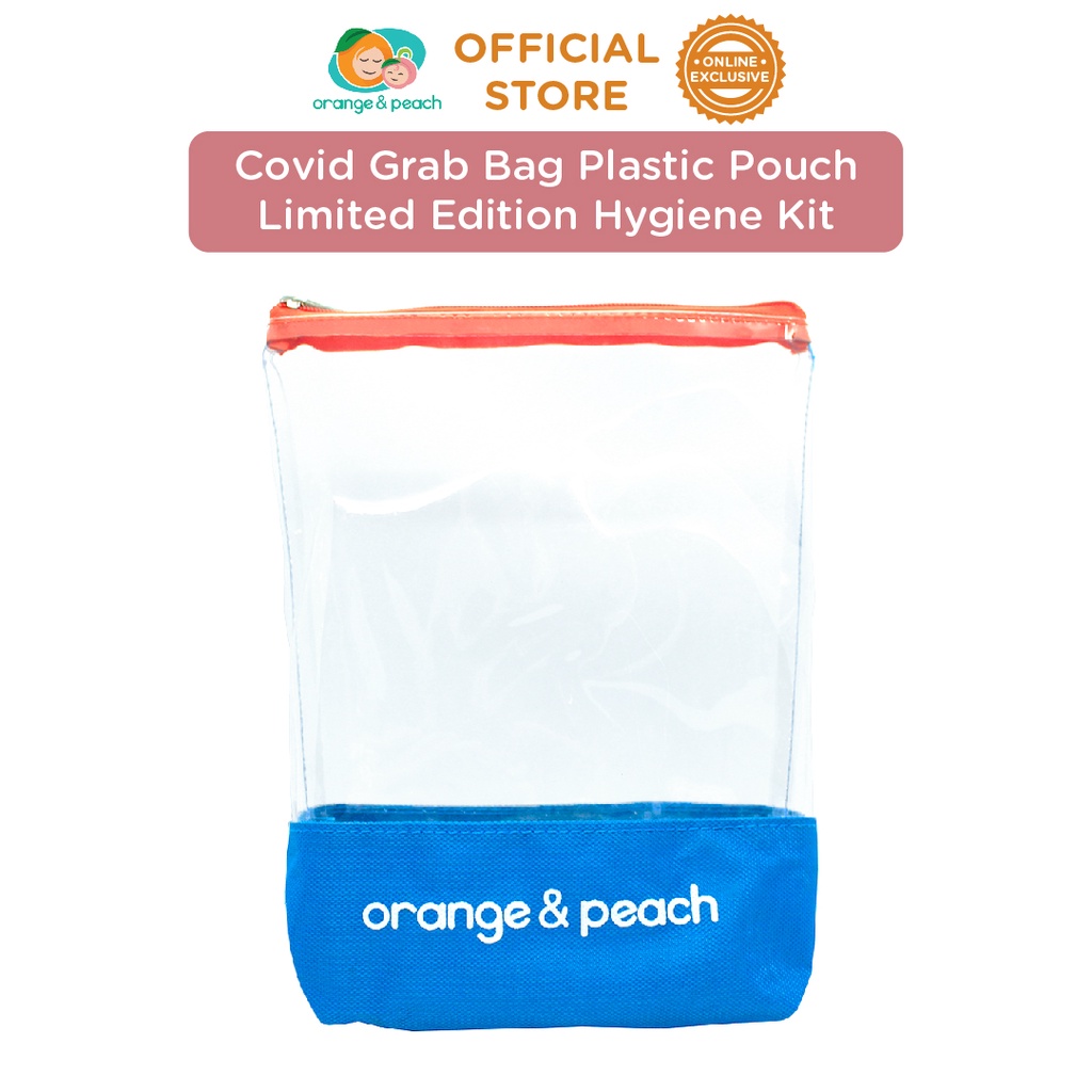Orange and Peach Hygiene Essentials Grab Bag Plastic Pouch with Zipper ...
