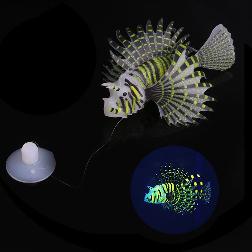 Landscaping Aquarium Decor Fluorescent Simulation Glow Lion Fish ...