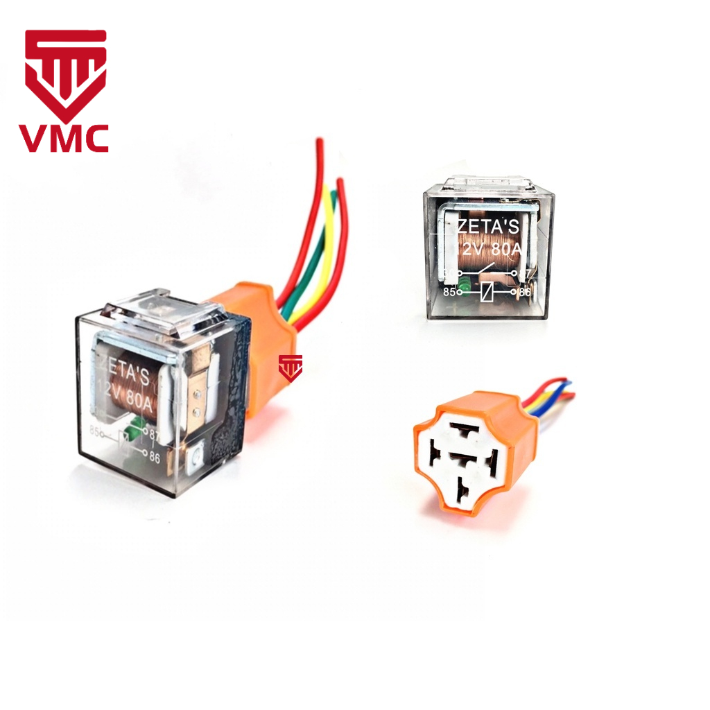 VMC 4/5pin Light Relay Transparent & Socket 12V Set Motorcycle Horn ...
