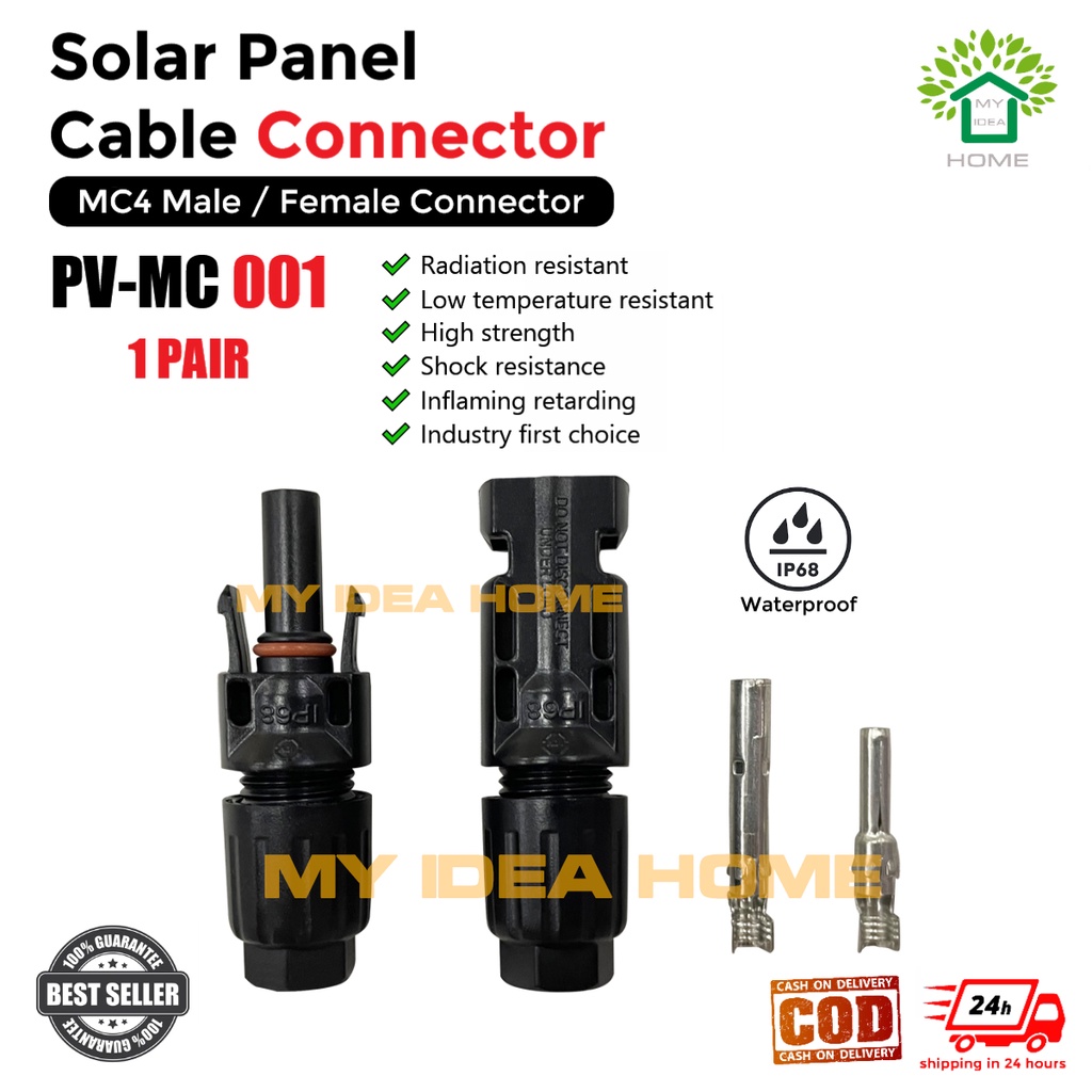 Solar Panel Cable connector MC4 Connectors Waterproof IP68 Male female ...