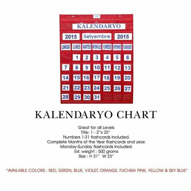 KALENDARYO POCKET CHART | Shopee Philippines
