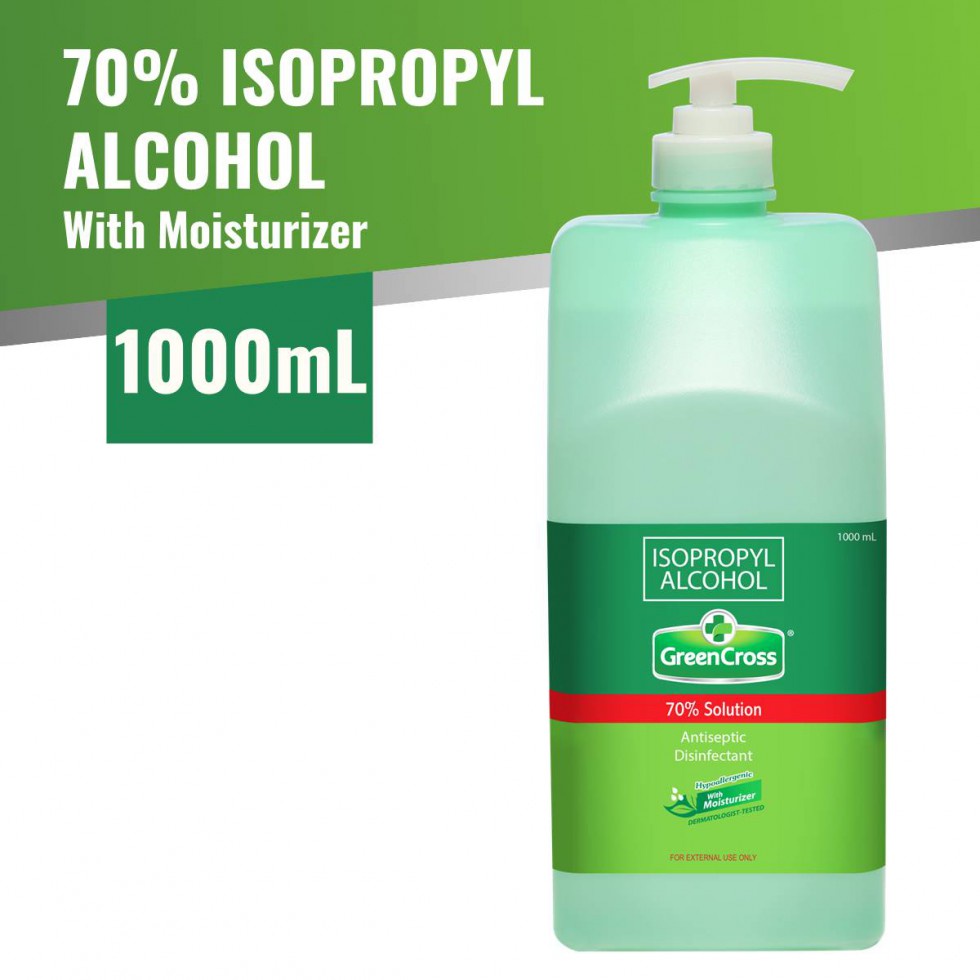 Green Cross Isopropyl Alcohol 70% Solution With Moisturizer 1000ml | Shopee Philippines