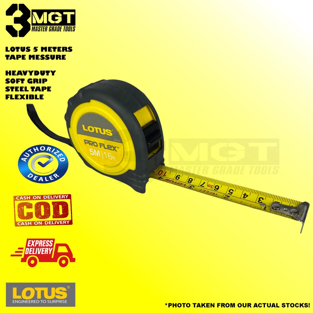 Original Lotus Imperial Steel Tape measure (PRO FLEX 5M/16FT) COD COD ...