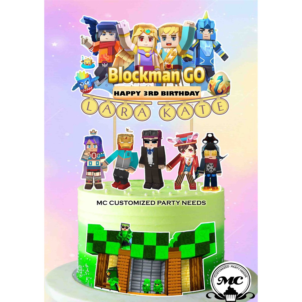 BLOCKMAN GO THEME CAKE TOPPER | Shopee Philippines
