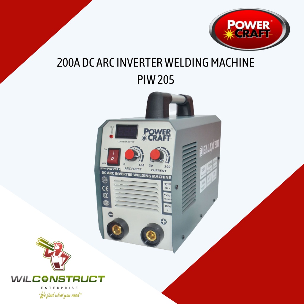 POWERCRAFT PIW 205 DC Arc Inverter Welding Machine (200A) | Shopee ...