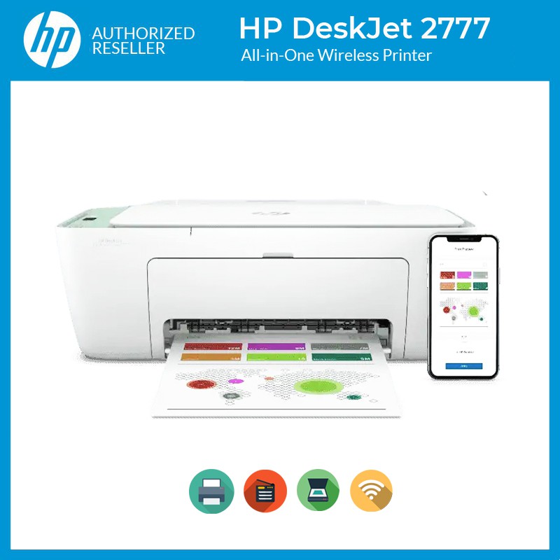 HP 2777 DeskJet Ink Advantage Printer Scanner Copier Wireless All In ...