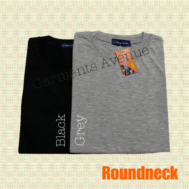Original Blue Corner Round Neck T-Shirt (Unisex) - Black & Grey ...