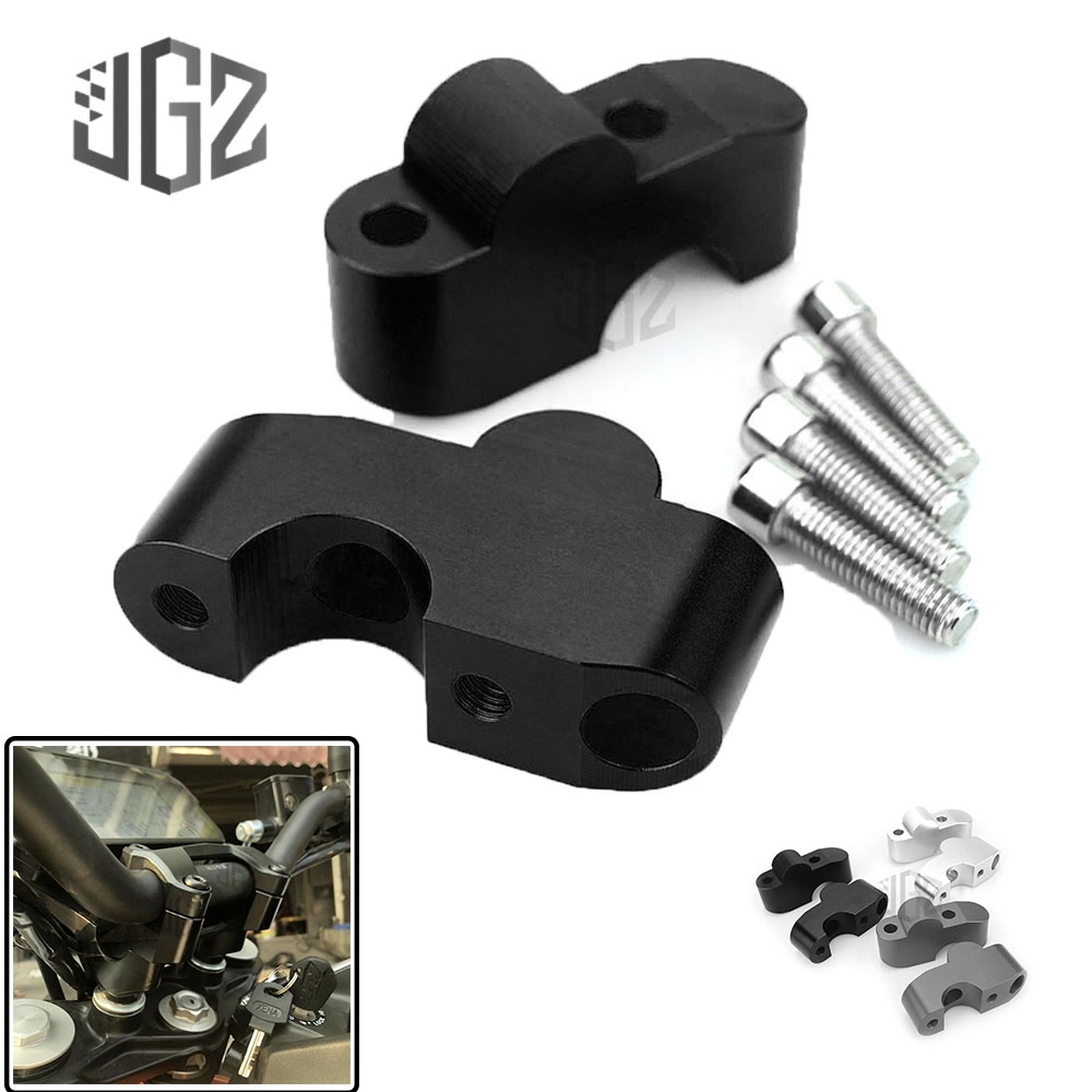 Motorcycle CNC Handlebar Riser Handle Bar Heightening Mount Clamp Cover ...