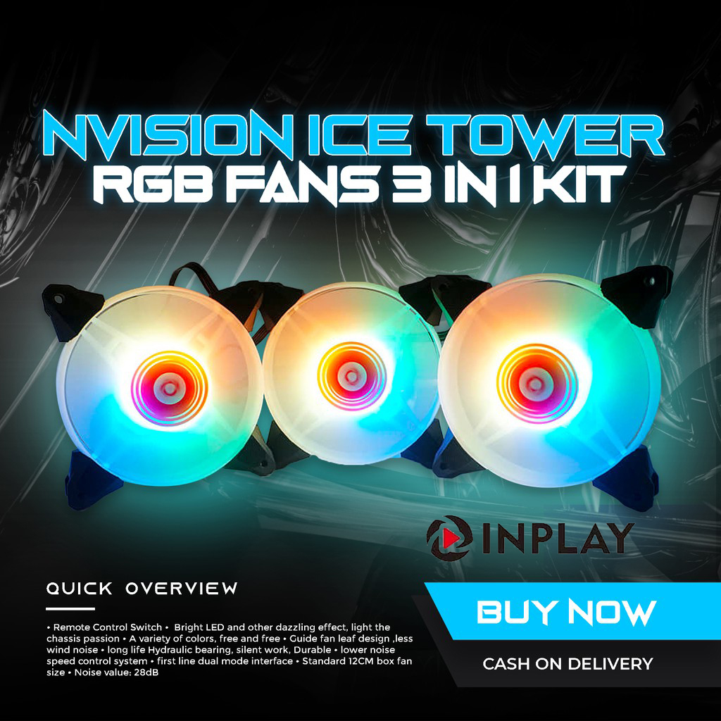 INPLAY ICE TOWER RGB FAN 3 IN ONE KIT | 12CM Cooling fan | RGB Control ...
