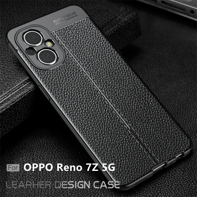 OPPO Reno 7Z Reno7Z 5G Casing Leather Texture Rubber Silicon Case Drop ...