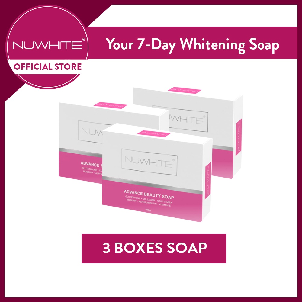 Nuwhite 7-Day Whitening Soap with Glutathione Collagen Vitamin E and ...