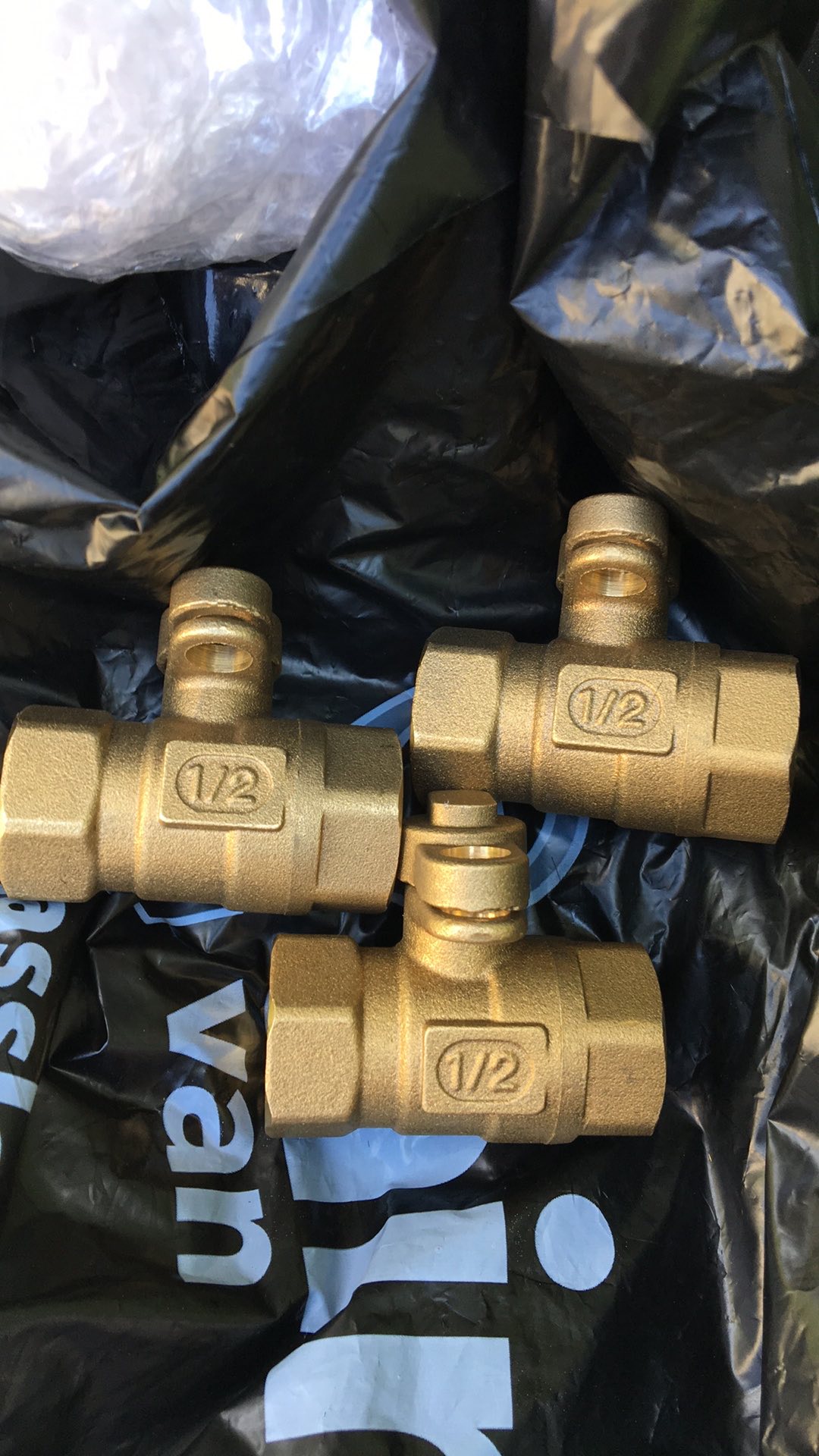 1204 Ball Valve with Lock wing 1/2 Brass LD for Water Meter Copper Gate Valve Water Meter Front ...