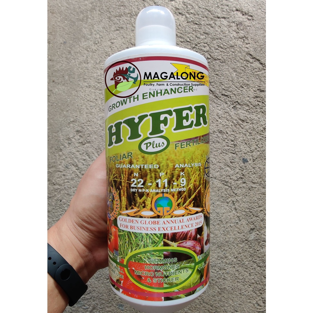 HYFER PLUS 22-11-9 FOLIAR FERTILIZER - GROWTH ENHANCER - 1 LITER ...