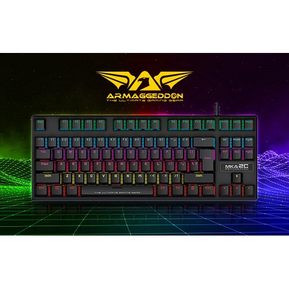 Armaggeddon MKA-2C Psych Raven Mechanical Gaming RGB Keyboard with 50 ...