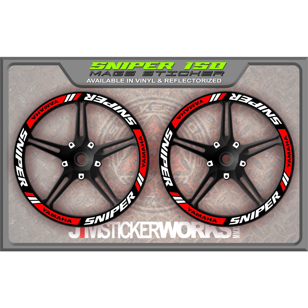 SNIPER 150 MAGS DECALS CUTOUT (REFLECTORIZED PRIMECAL BRAND &VINYL ...