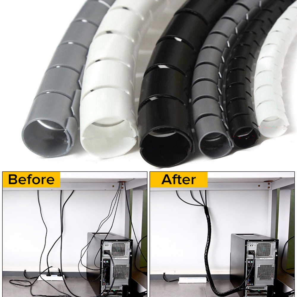 22mm Flexible Spiral Cable Organizer Storage Pipe Cord Protector ...