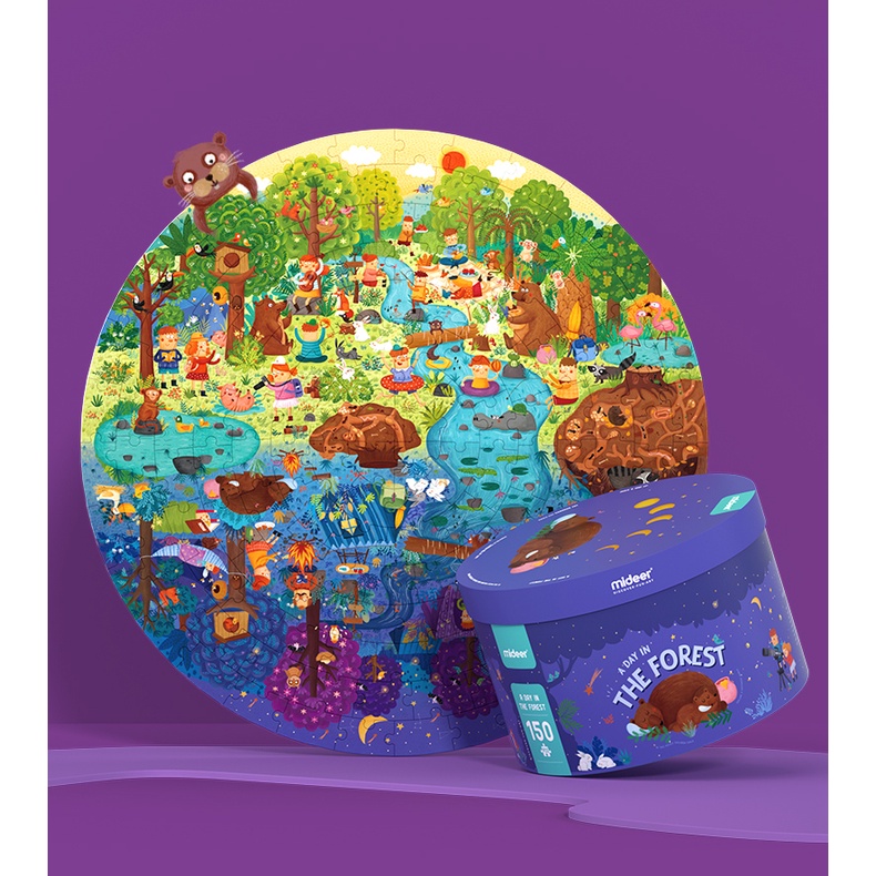 MIDEER A Day In The Forest Round Box Puzzle Educational Puzzles ...
