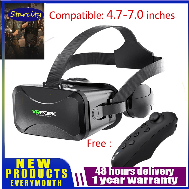 VRPARK J20 3D VR Virtual Reality Glasses with Headset Controllers LKJ ...