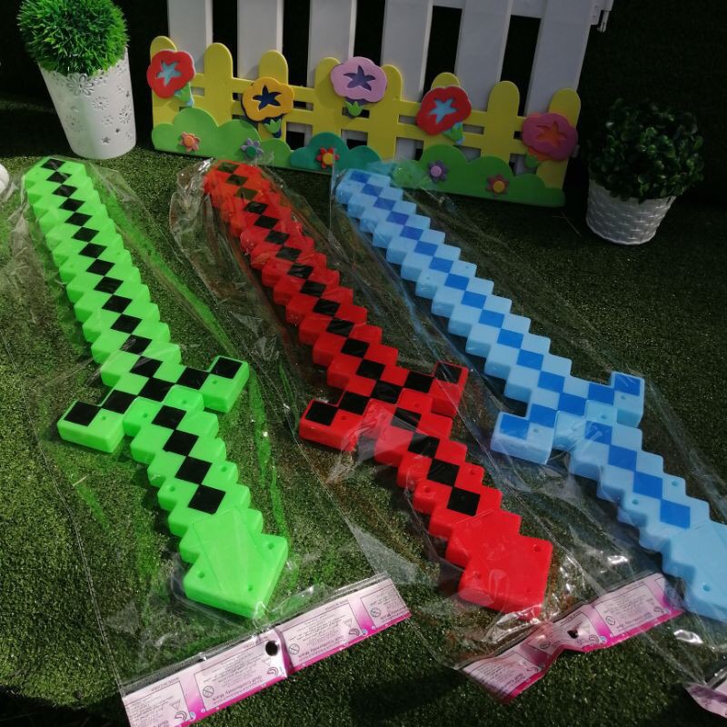 LED Plastic Flashing Wave Minecraft Swords Battery Operated LED Light ...